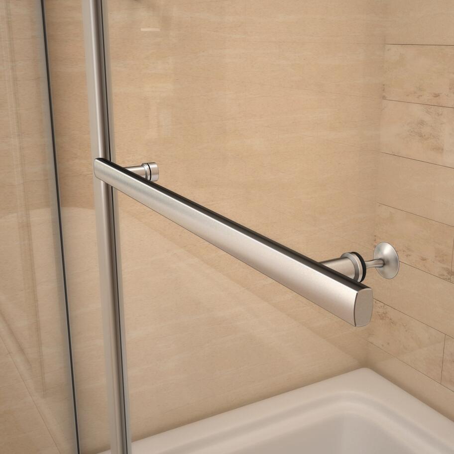 1000x1500mm Bath Shower Glass Screen 180°Pivot Door Panel & Shelves & Towel Rail 6355691352568 ...